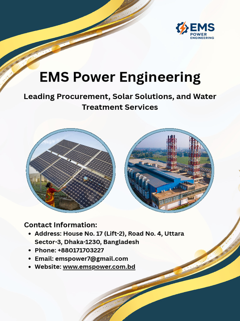 EMS Power Engineering: Solar & Water Solutions | PDF | Infrastructure ...