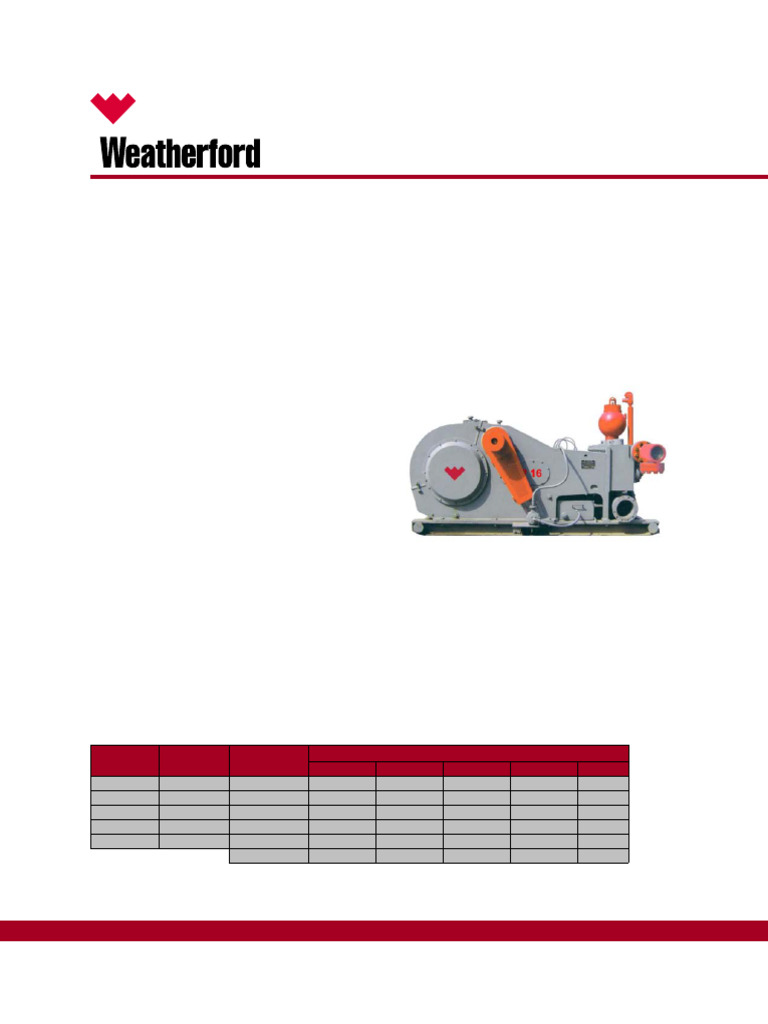 WEATHERFORD MP16 Documentation Package | PDF | Pump | Belt (Mechanical)