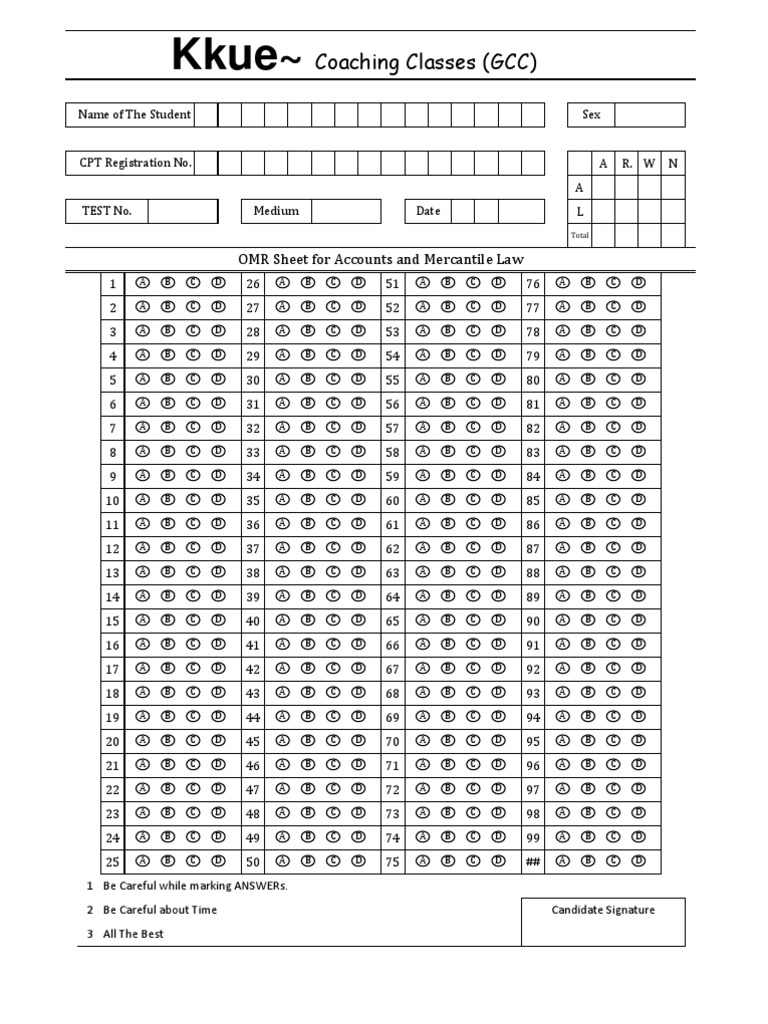 OMR Sheet New | PDF | Business | Computing And Information Technology