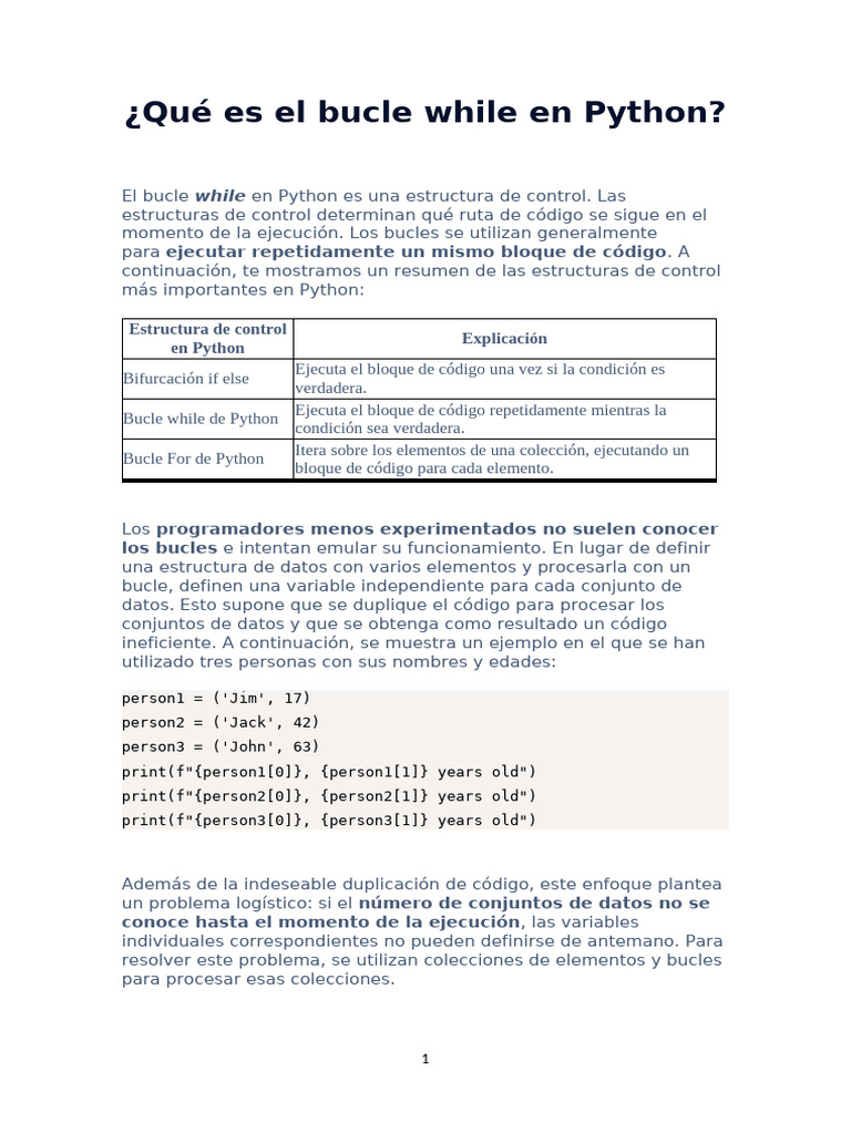 Qué Es El Bucle While en Python | PDF | Python (lenguaje de programación) | Flujo de control