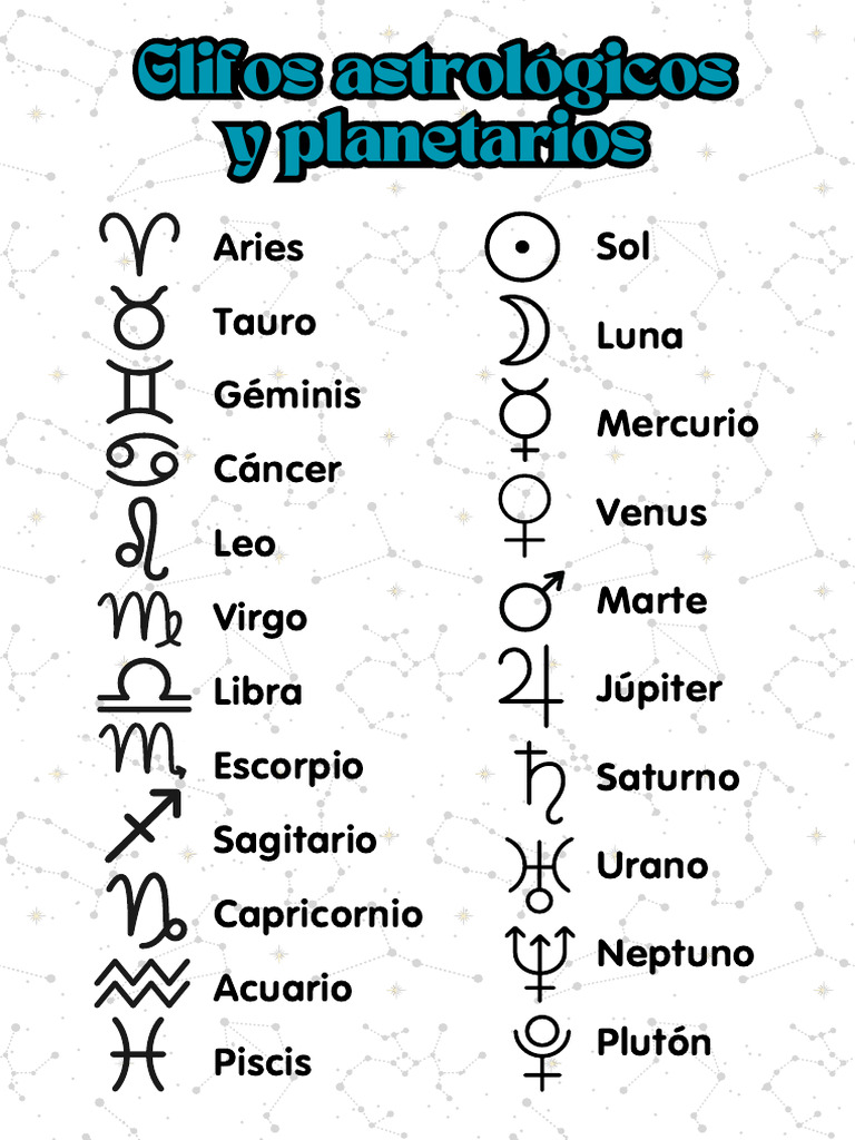 Glifos Astrológicos y Planetarios | PDF