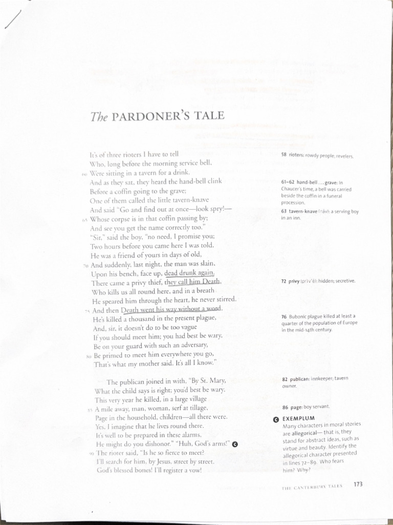 The Pardoner's Tale | PDF