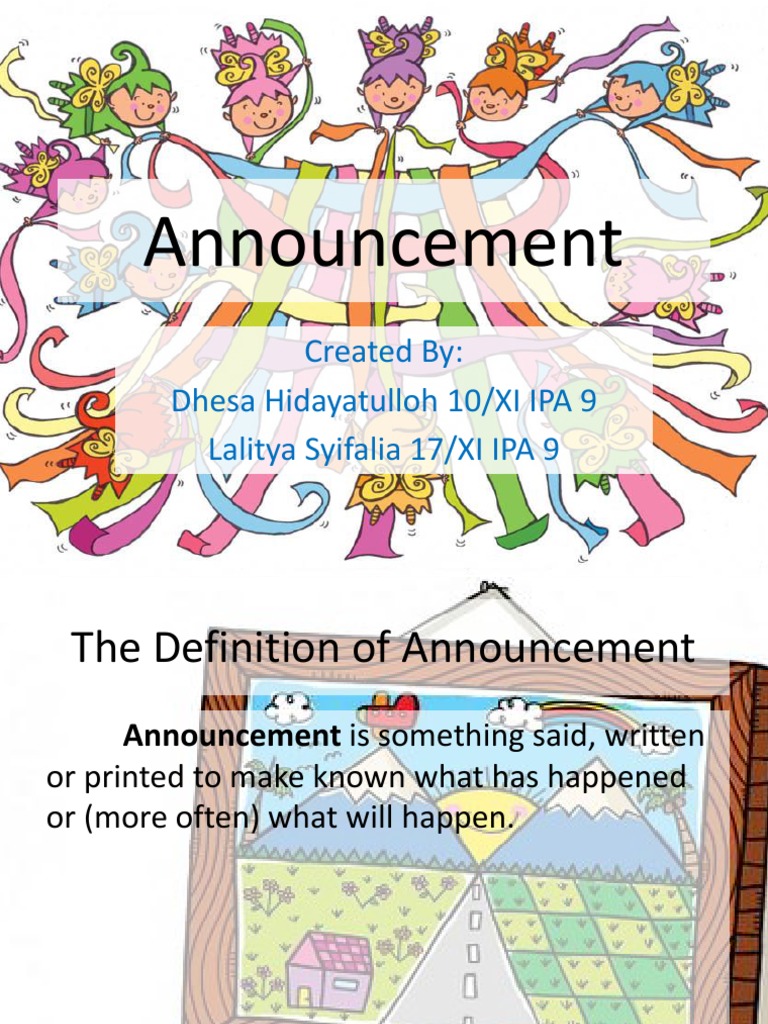 Announcement | PDF | Travel | Language Arts & Discipline
