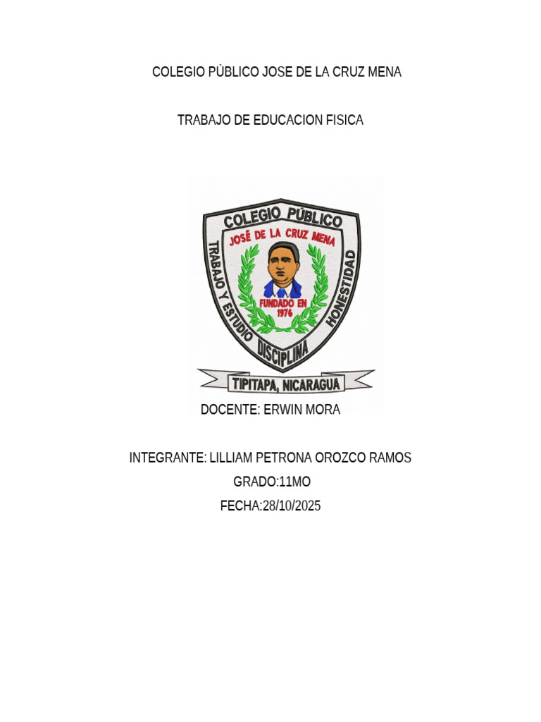 Colegio Pùblico Jose de La Cruz Mena | PDF
