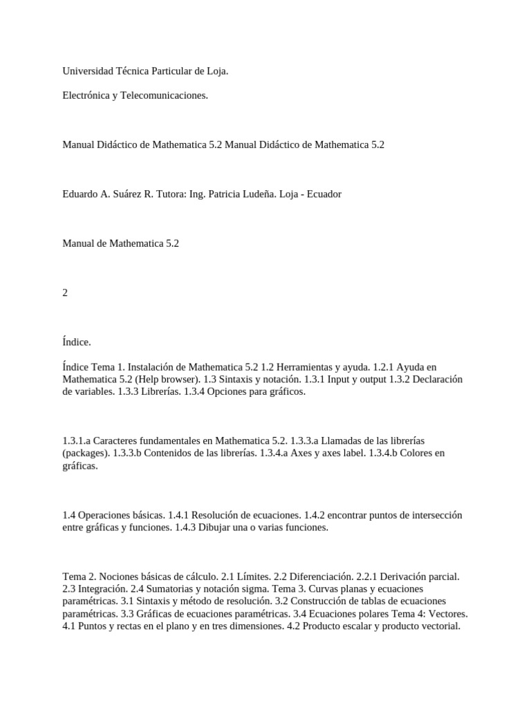 Manual Didáctico de Mathematica 5.2 | PDF | Variable (Matemáticas ...