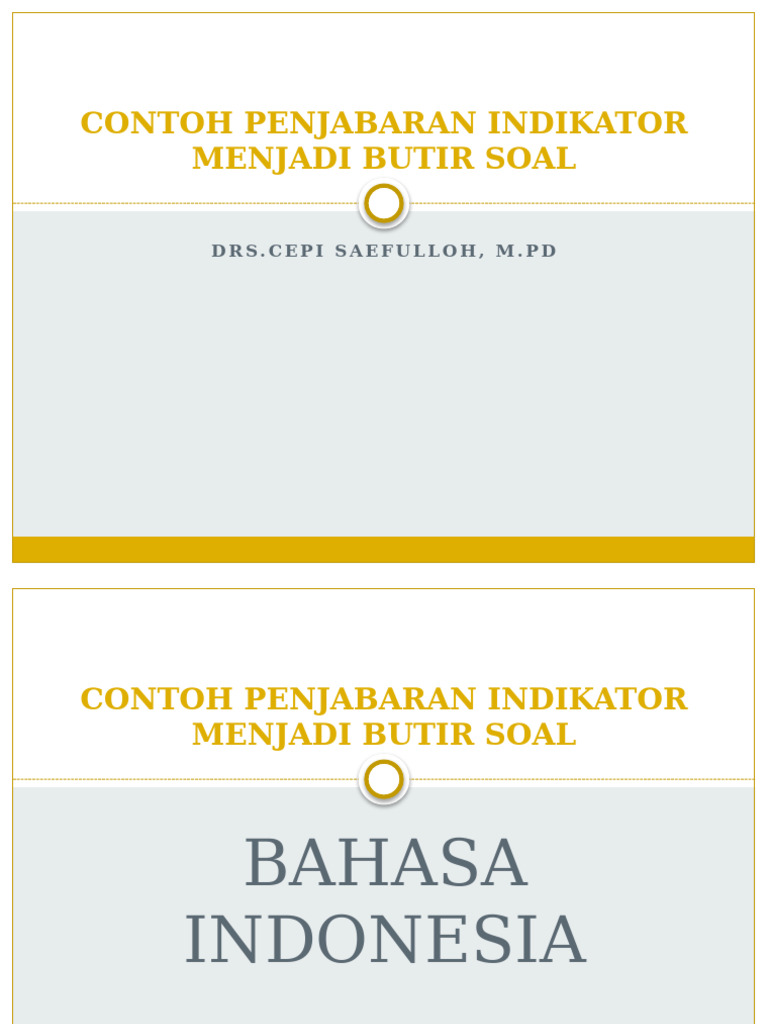 Contoh Penjabaran Indikator | PDF