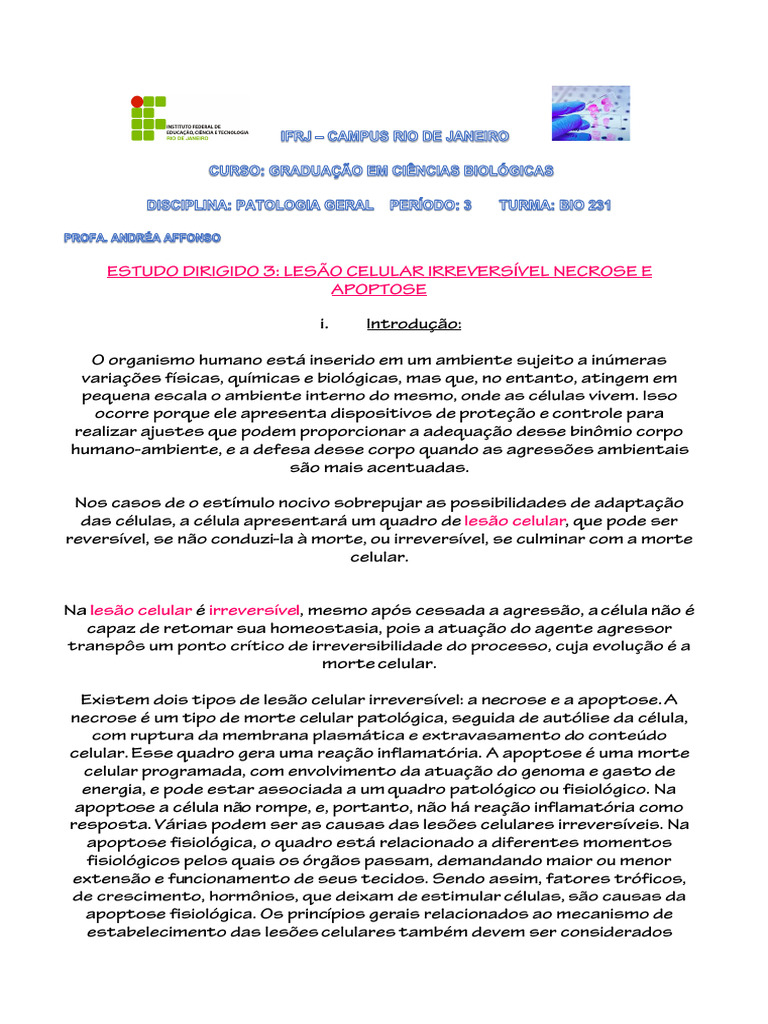 Ed 3 - Lesão Celular Irreversível - Necrose e Apoptose | PDF