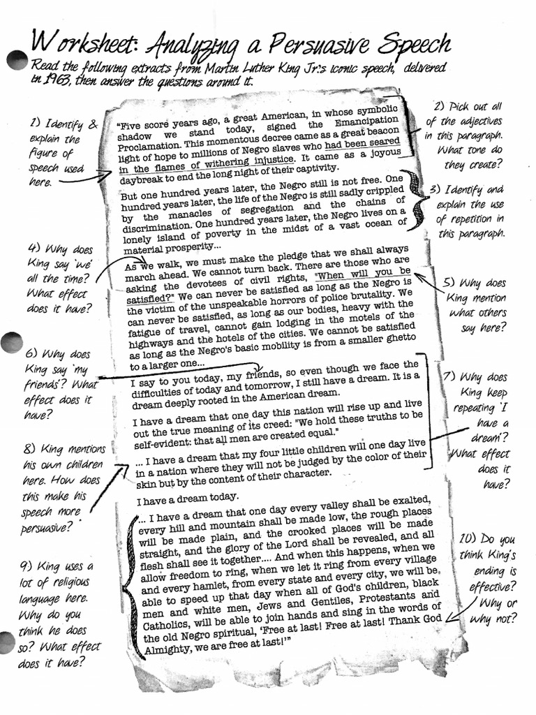 MLK Speech Analysis | PDF