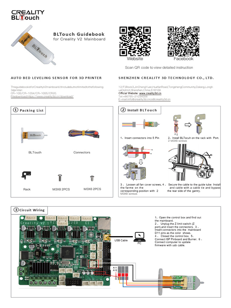 BLTouch Installation Guide for Creality V2 | PDF | Classes Of Computers ...