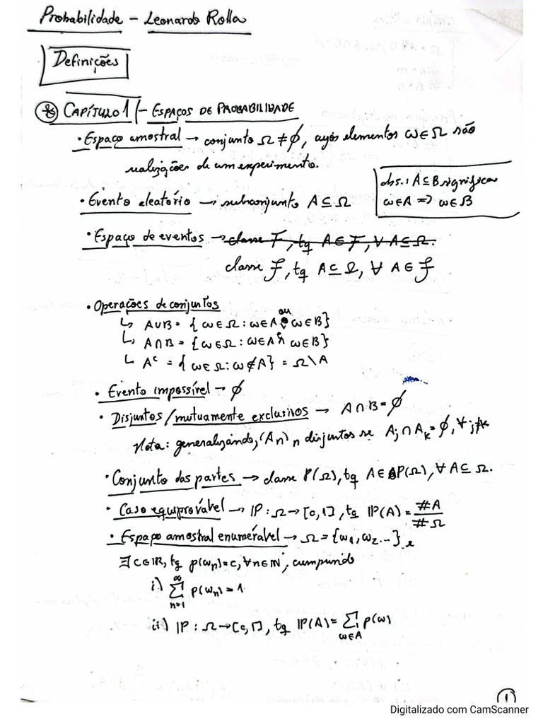 Definicoes Prob | PDF