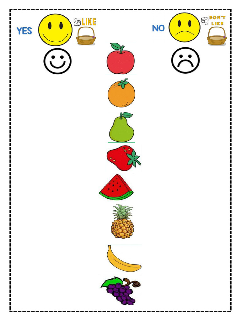 Ficha - I Like Fruit - 5 Años | PDF