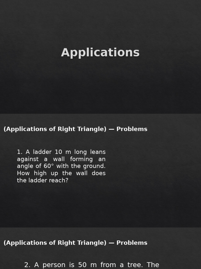 Applications of Right Triangle | PDF