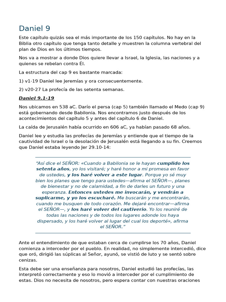 Profecía y Oración en Daniel 9 | PDF | Pecado | Oración