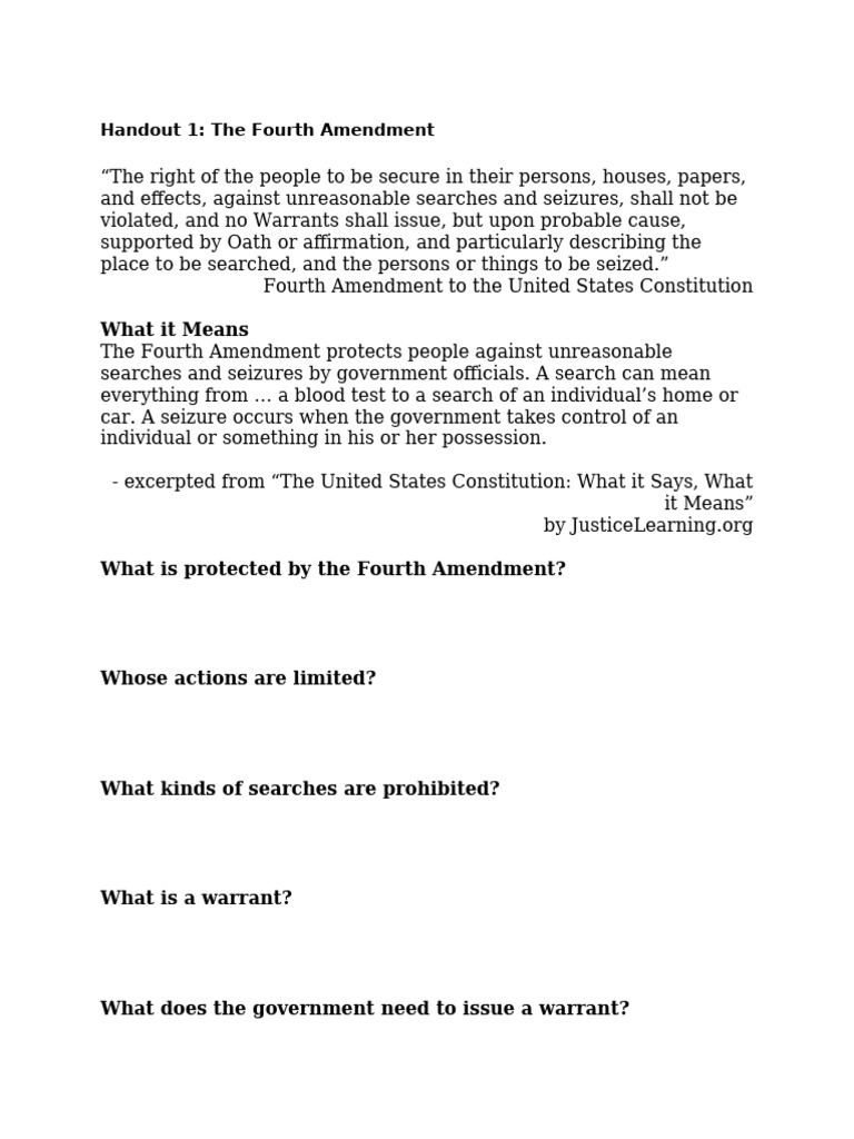 4th Amendment Pdf