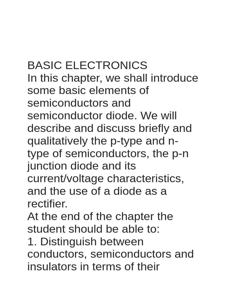 Basic Electronics 250801 001710 | PDF | P–N Junction | Semiconductors