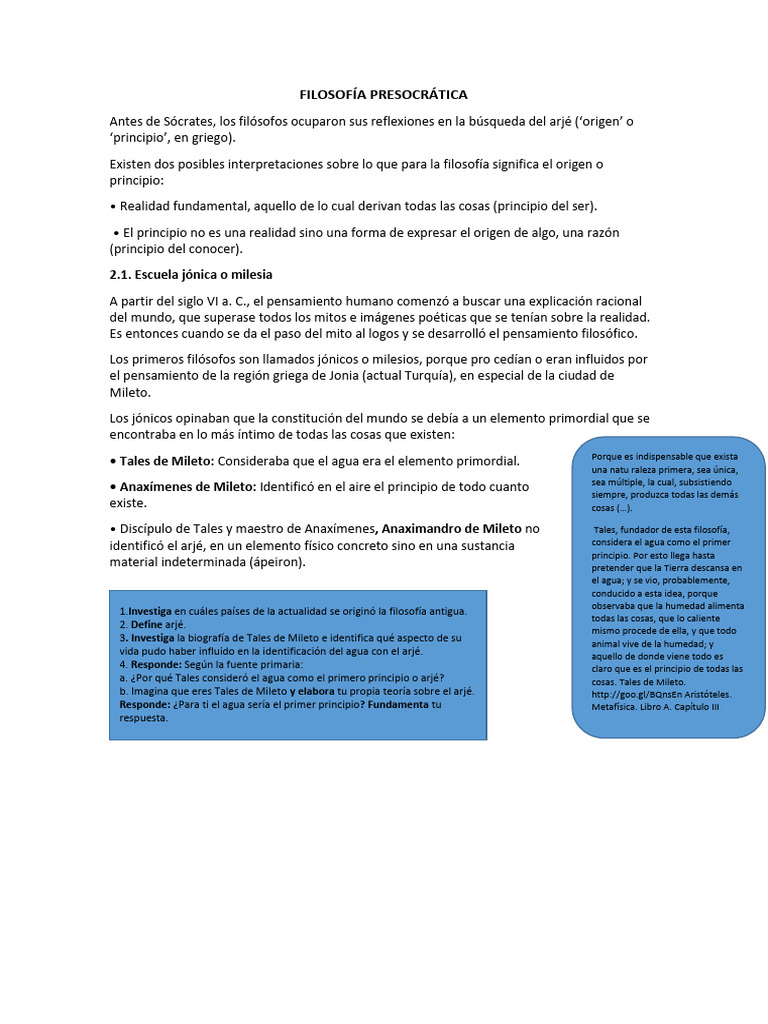 Pre Socratic Os | PDF | Pitágoras | Metafísica