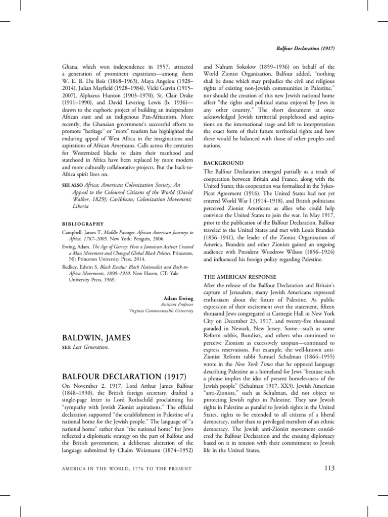 Carr-Balfour Declaration DAHS v1 | PDF | Zionism | Mandatory Palestine
