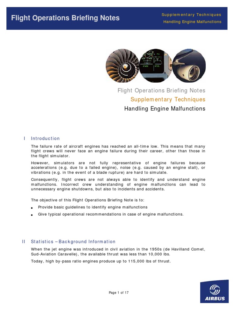 Airbus Handling Engine Malfunctions | PDF | Turbine Engine Failure ...
