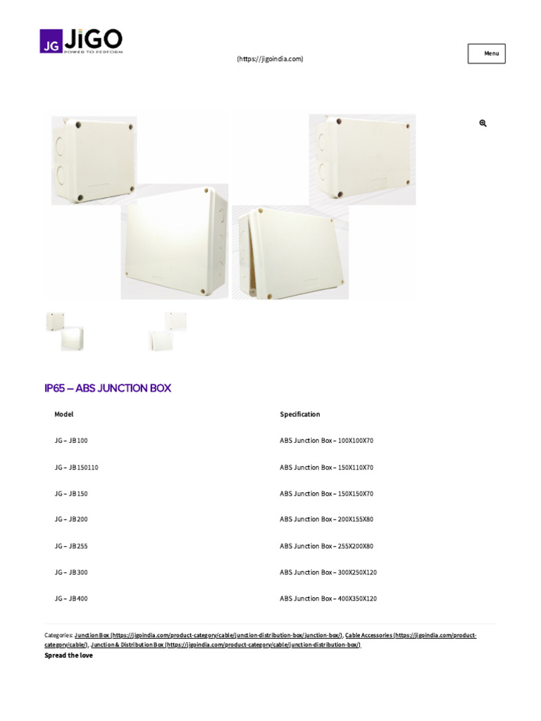 IP65 ABS Junction Box Specifications | PDF | Components | Power Engineering