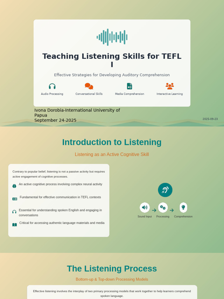 Teaching Listening Skills For TEFL I | PDF | Reading Comprehension ...