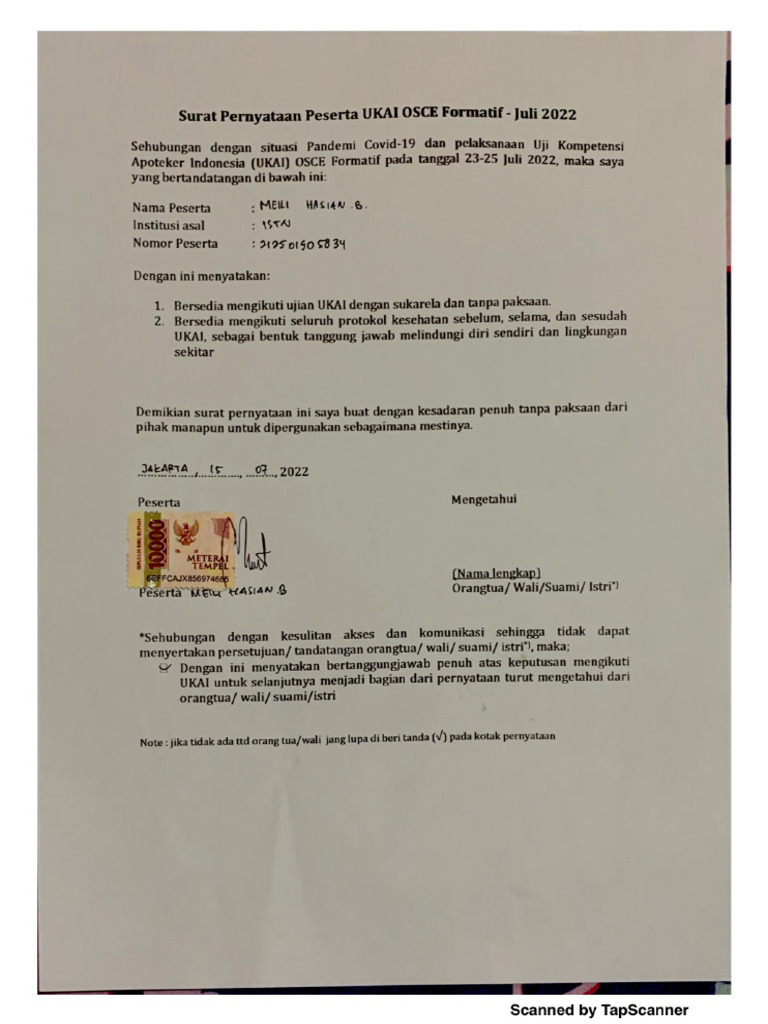 Meili Hasian b Surat Persetujuan | PDF