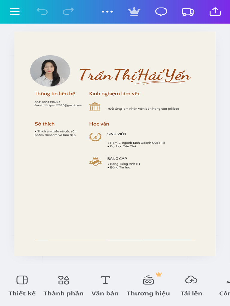 Bản sao của Hồ sơ Xin việc Nhà Thiết kế Thương hiệu Màu Be Đen Đồng Phong cách Cổ điển Ấm áp ...