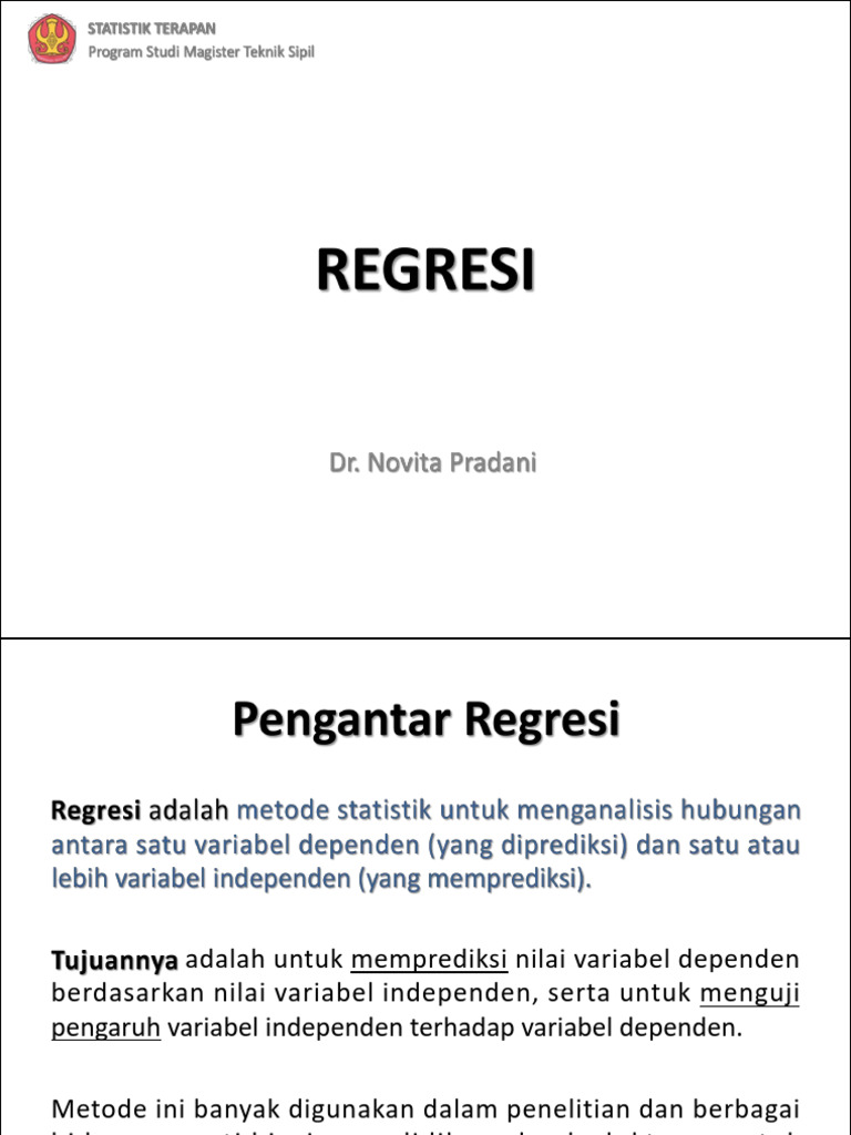 Regresi Linier Sederhana | PDF