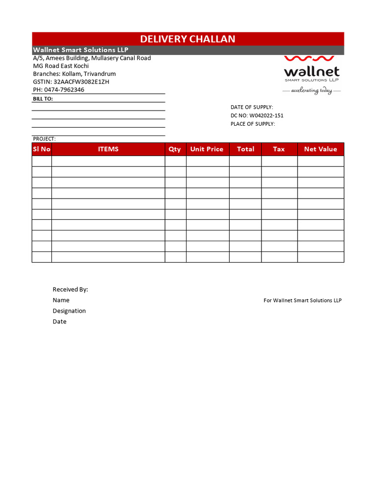 DC - Delivery Chellan Wallnet | PDF