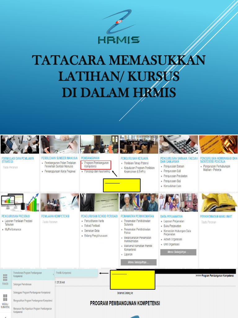 Tatacara Memasukkan Kursus Di Dalam Hrmis | PDF
