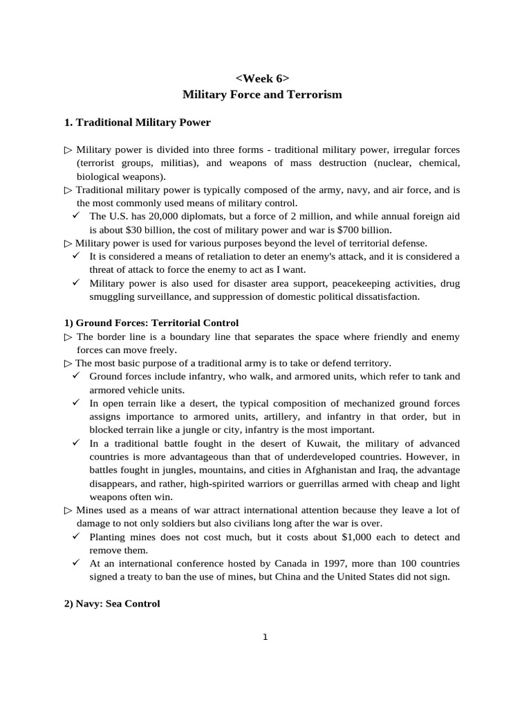 06-Military Force and Terrorism | PDF | Nuclear Weapons | Nuclear ...