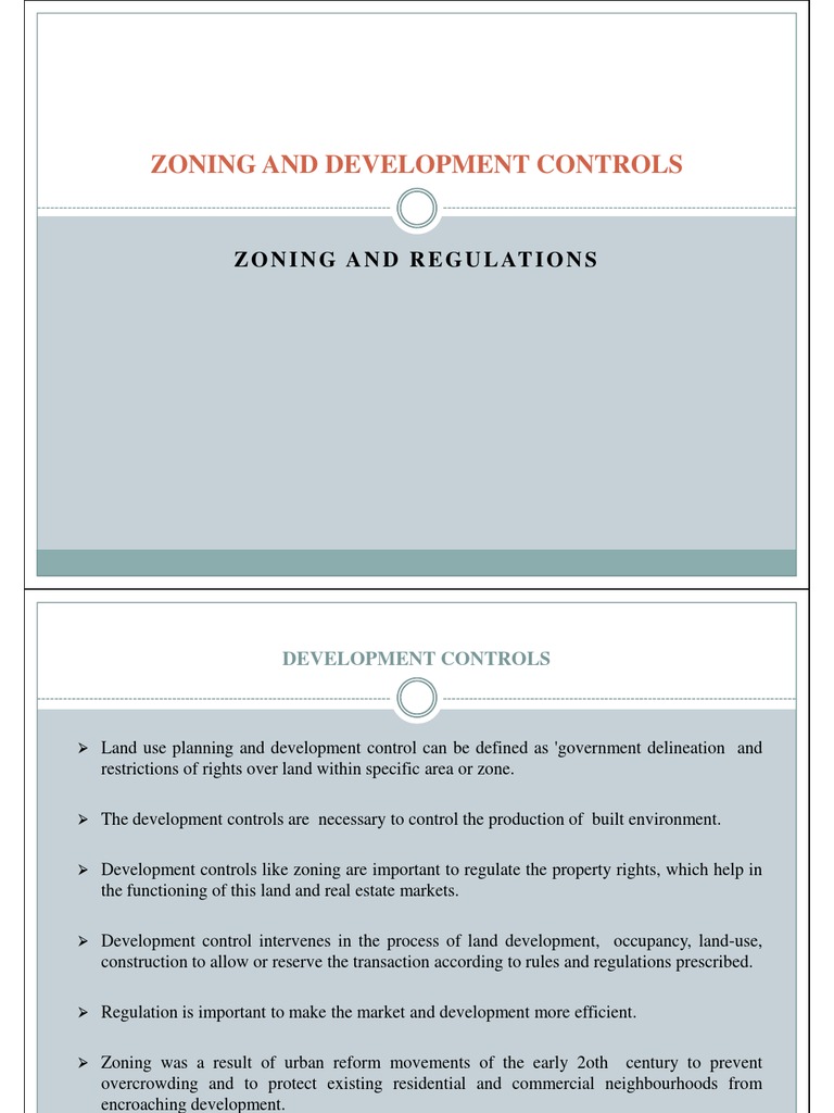 Zoning and Development Controls | PDF | Zoning | Urban