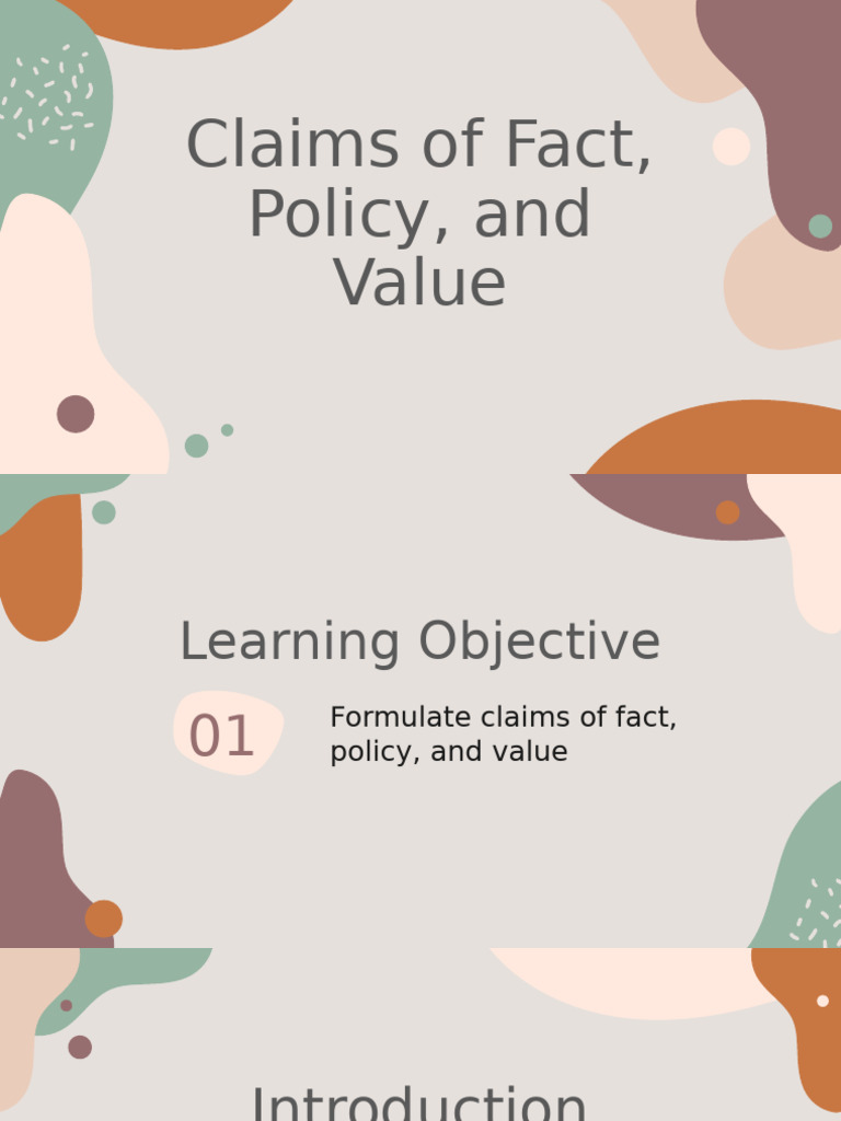 Understanding Claims: Fact, Policy, Value | PDF | Evidence