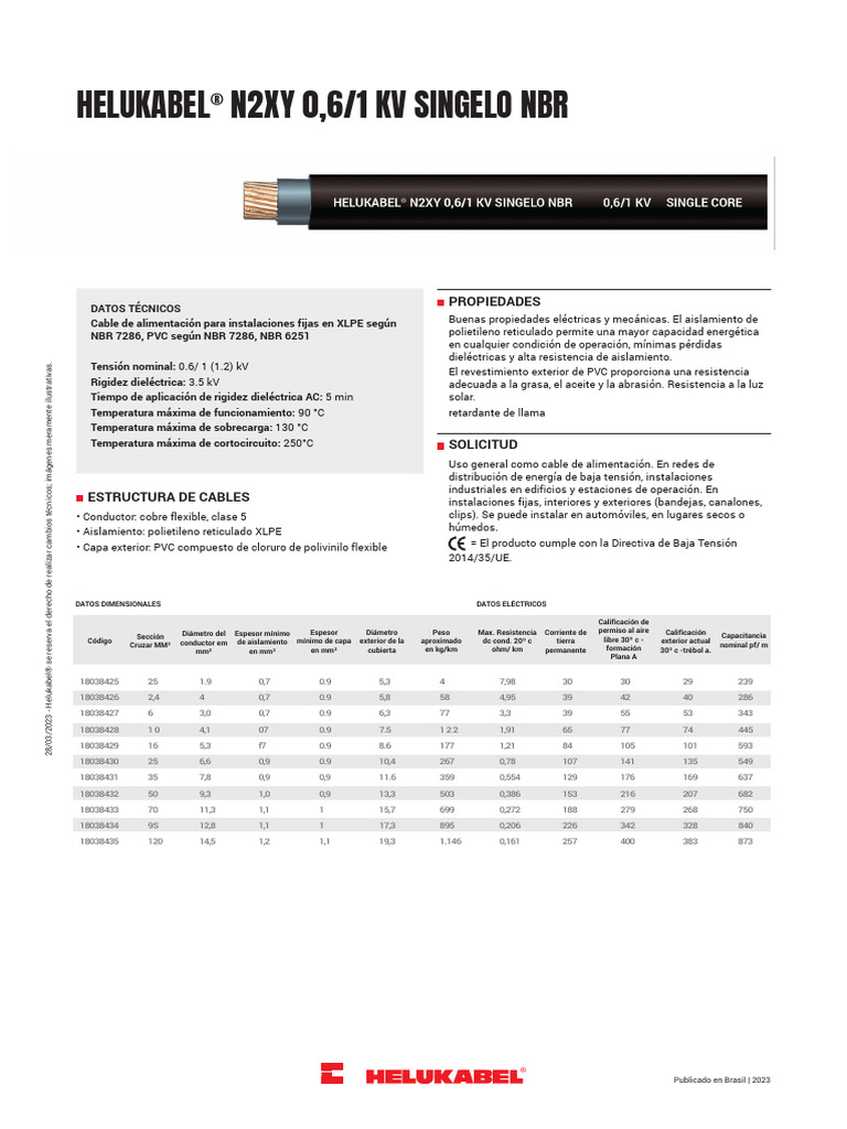 N2xy Es 2023 | PDF | Aislador (Electricidad) | Electricidad