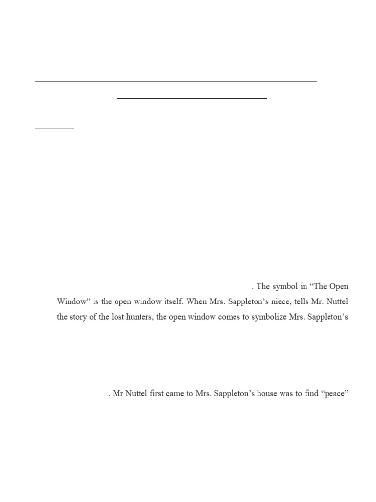 Analysis of "The Open Window" by Saki | PDF