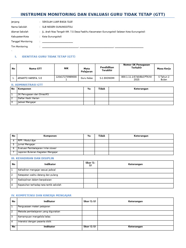 Instrumen _Arianto Harefa | PDF
