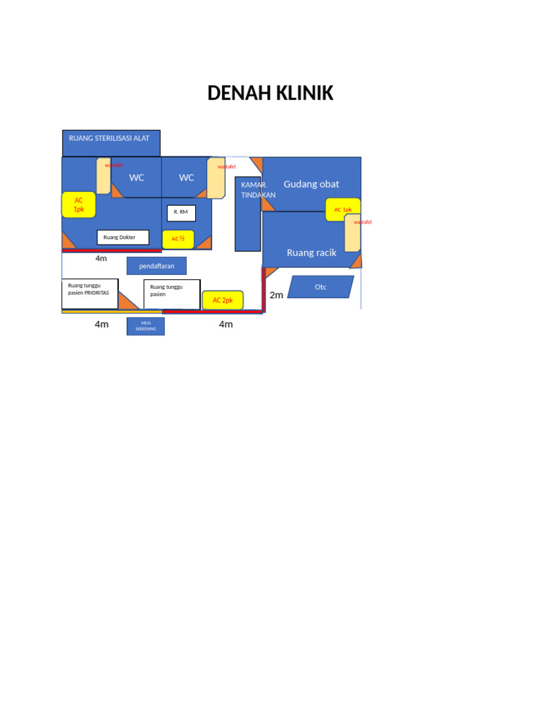 Denah Klinik dengan Ruang Tindakan dan Sterilisasi | PDF