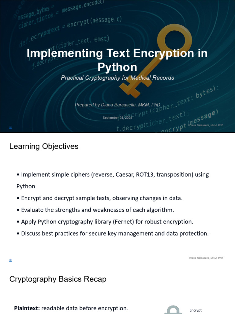 Python Text Encryption Techniques | PDF | Encryption | Cryptography