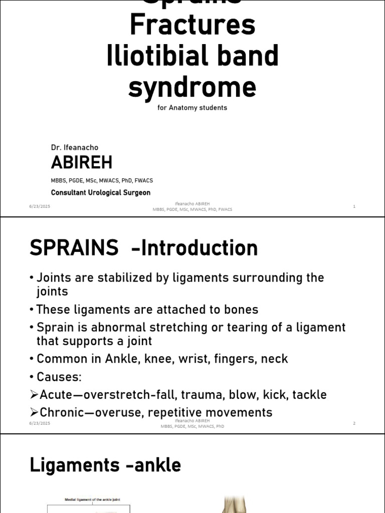 Sprains Lecture[...Again | PDF | Knee | Skeletal System
