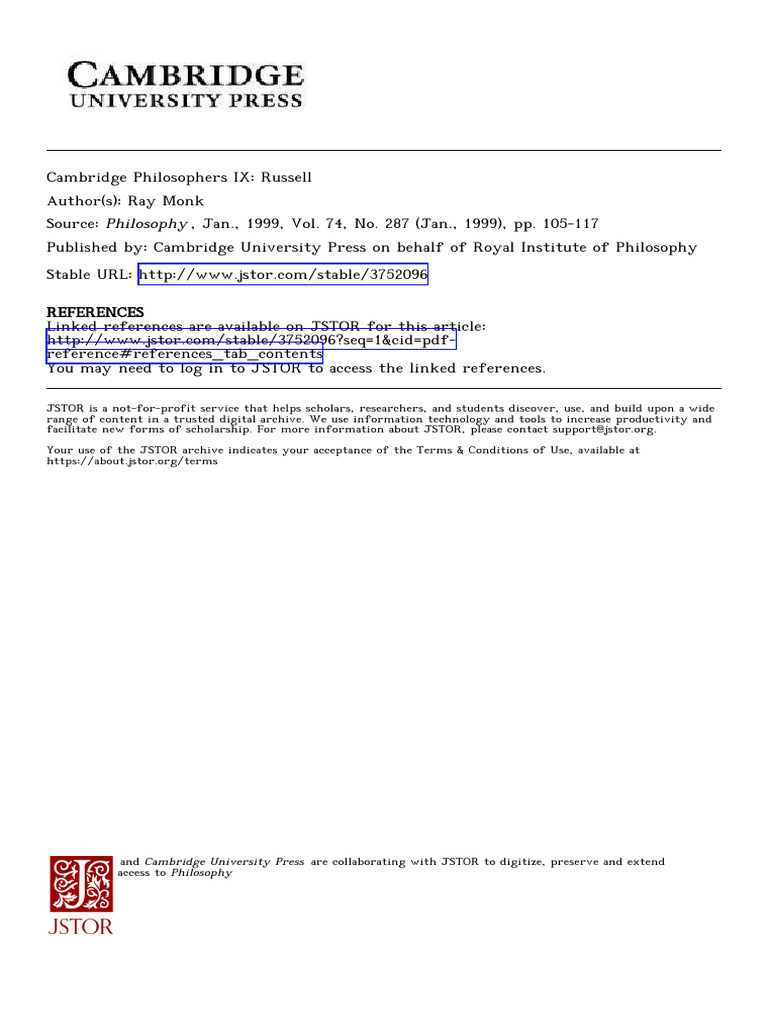 #Cambridge University Press - Philosophers IX - Russell | PDF ...