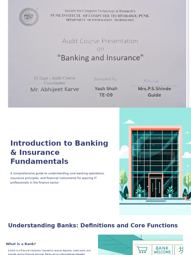 Banking and Insurance Fundamentals Guide | PDF | Insurance | Banks