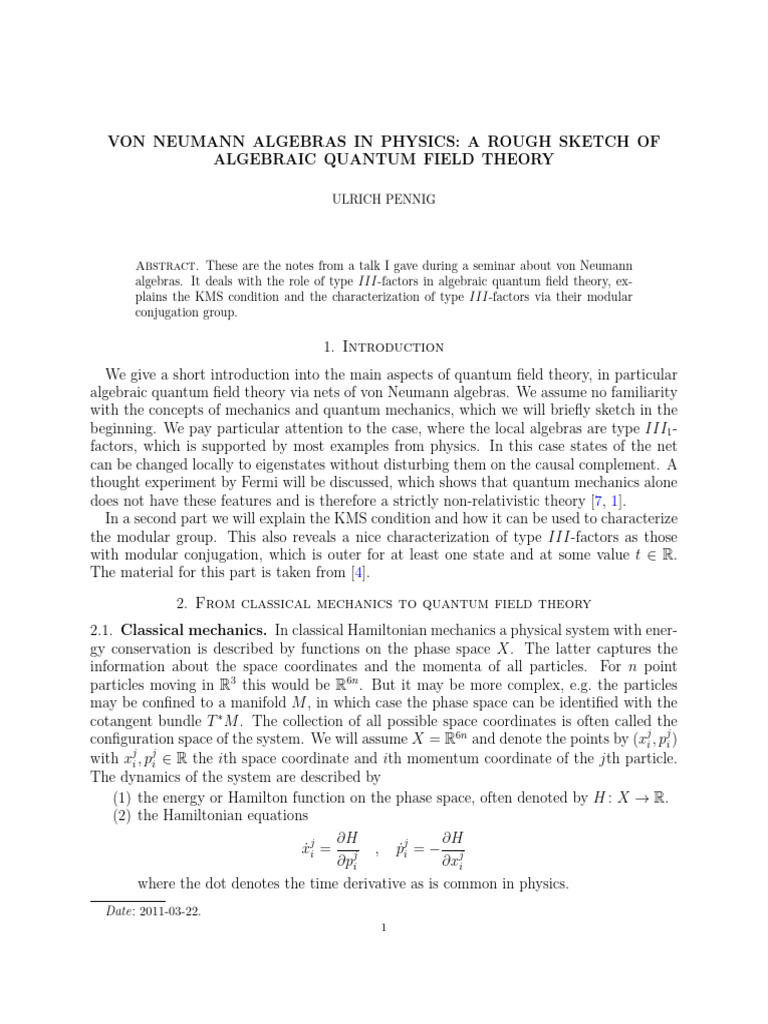 Von Neumann Physics | PDF | Schrödinger Equation | Quantum Mechanics