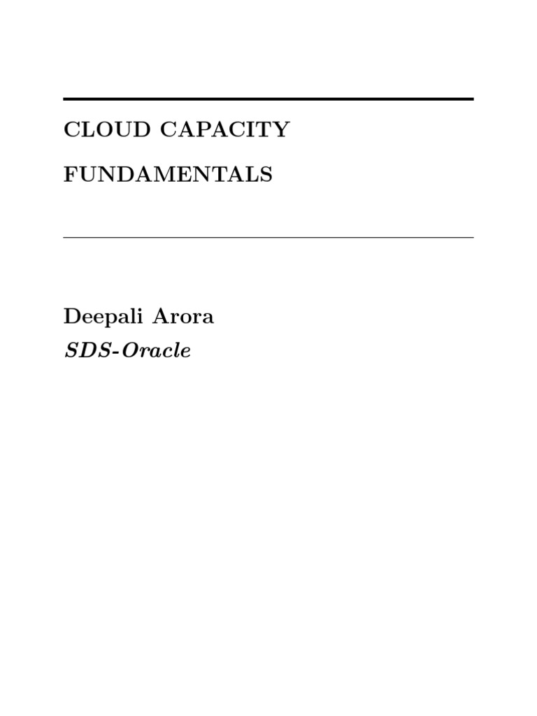 Cloud Capacity Fundamentals Overview | PDF | Cloud Computing | Software ...