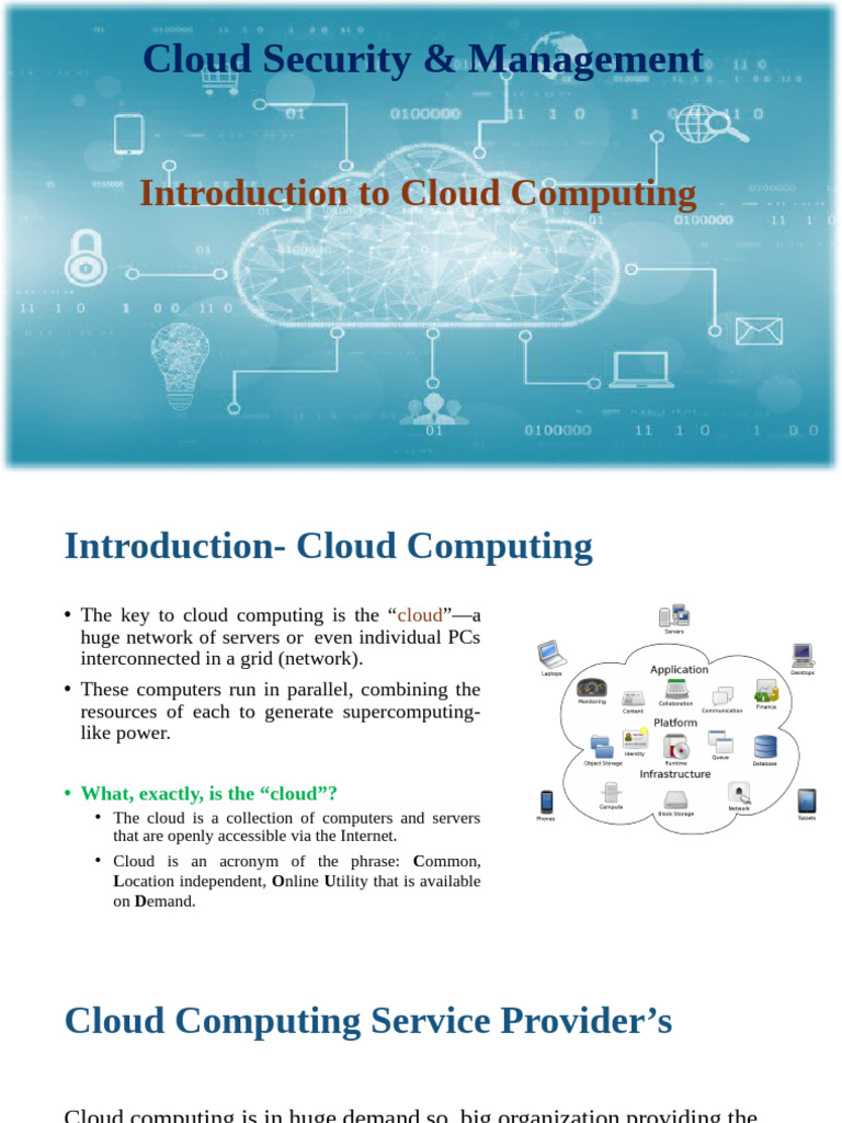 Introduction To Cloud Computing Pdf Cloud Computing Software As A