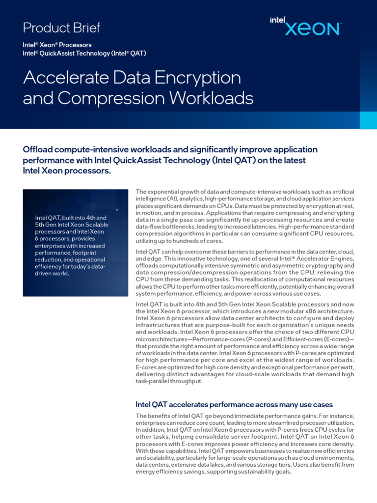 Accelerate Workloads with Intel QAT | PDF | Scalability | Central ...