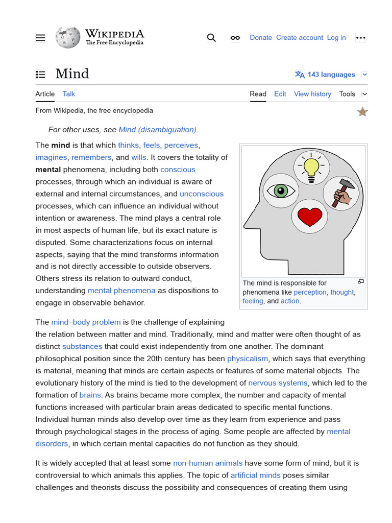 En Wikipedia Org Wiki Mind... | PDF | Mind | Psychology