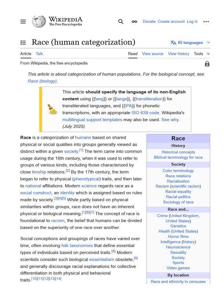 En Wikipedia Org Wiki Race (Human Categorization) ... | PDF | Race ...