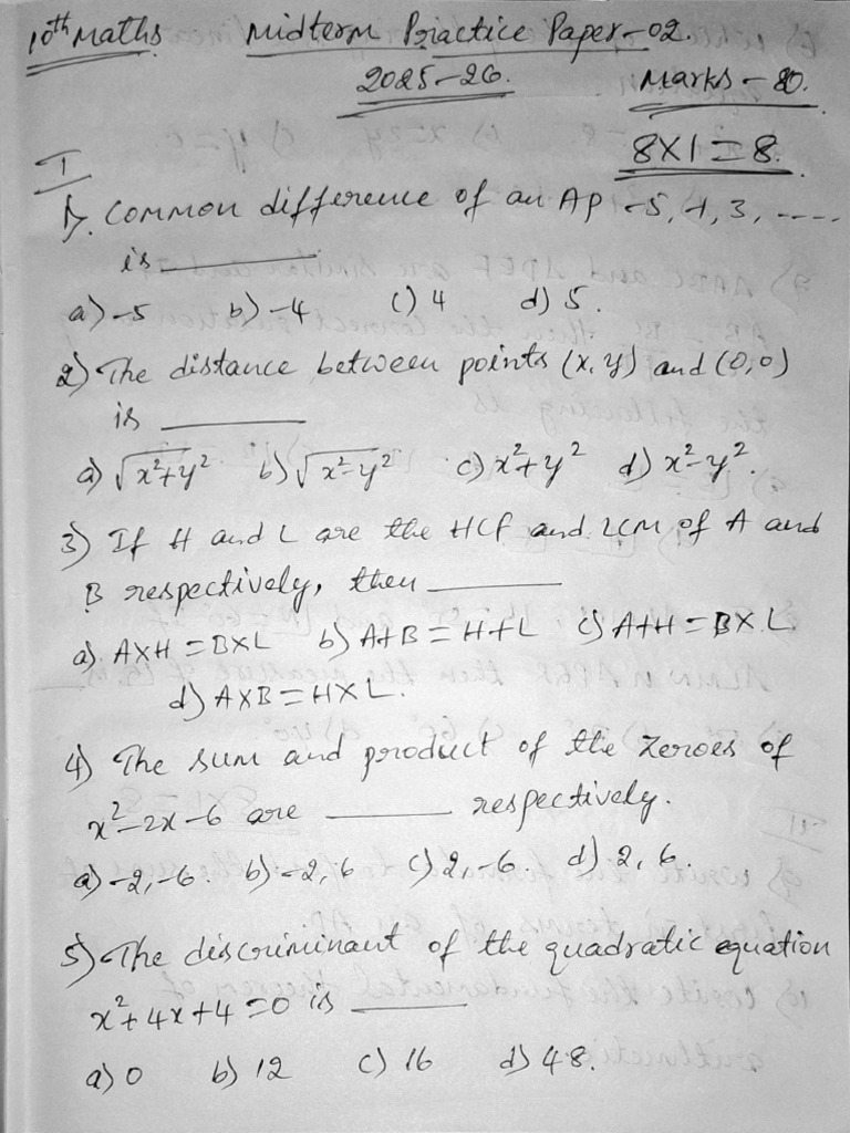 2025 26 10th Midterm pp2 | PDF