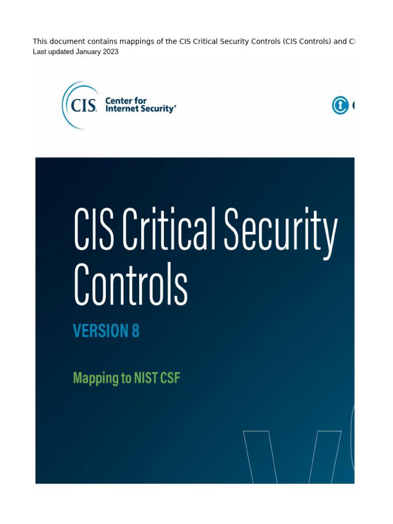 CIS Controls to NIST CSF Mapping Guide | PDF | Information Technology ...