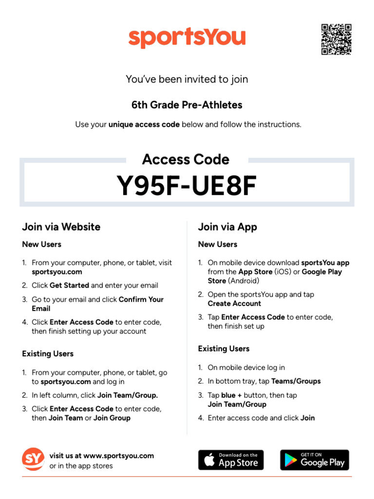 Signup 6th Grade Pre-Athletes | PDF