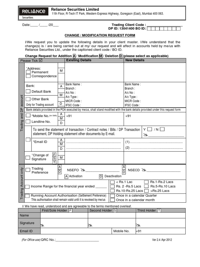 RM Change Request Form | Identity Document | Applications Of Cryptography